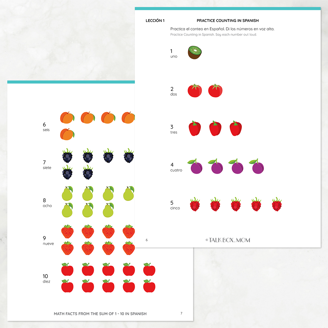 Math Facts: The Sum of 1 - 10 in Spanish – TalkBox.Mom