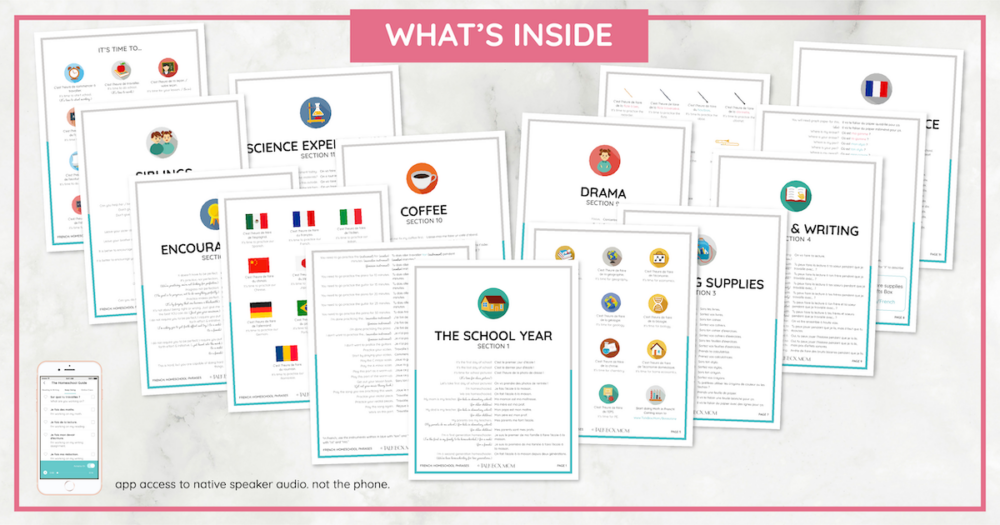 The Homeschool Phrases in French – TalkBox.Mom